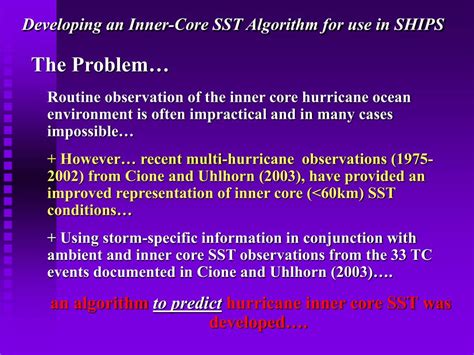 Ppt Developing An Inner Core Sst Algorithm For Use In Ships