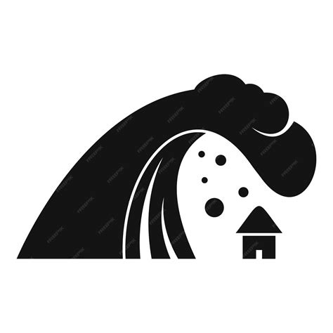 쓰나미 파도 아이콘 흰색 배경에 고립 된 웹 디자인을 위한 쓰나미 파도 벡터 아이콘의 간단한 그림 프리미엄 벡터