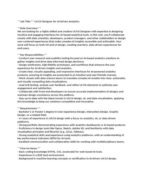 ui ux designer jd pdf user interface design user interface