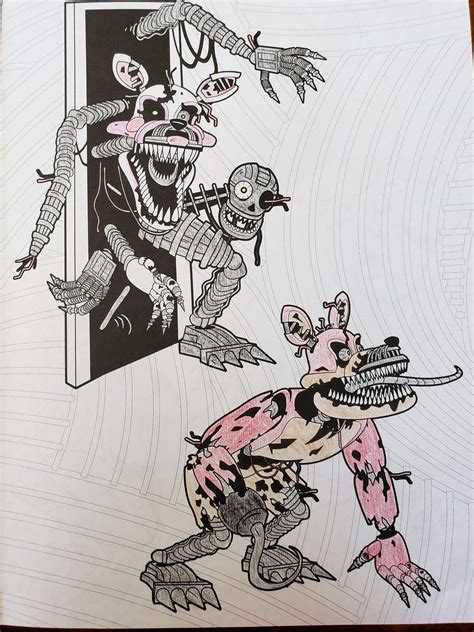 Foxy X Mangle Coloring Pages Explore Five Nights At Freddys 2 With Foxy X Mangle Coloring Pages Explore Five Nights At Freddys 2 With