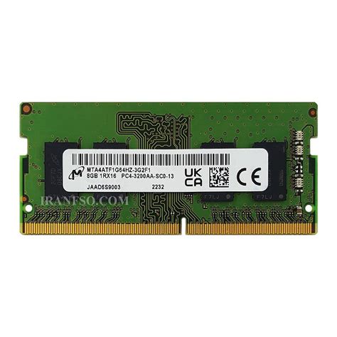 رم لپ تاپ 8 گیگ Micron Technology Ddr4 3200 Mhz 12v یک سال گارانتی