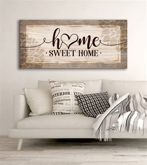 Home Wall Art Home Sweet Home V4 Wood Frame Ready To Hang Home