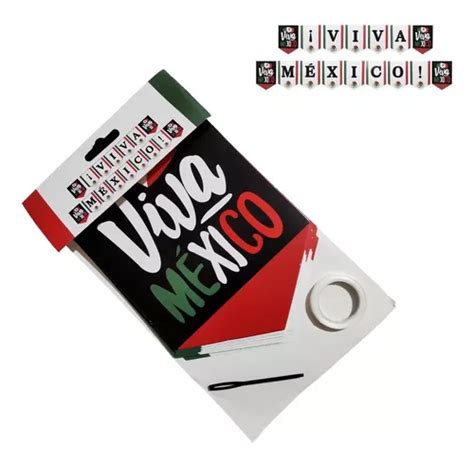12 Banderines Letras Viva México Fiesta Mexicana Bandera Mebuscar México