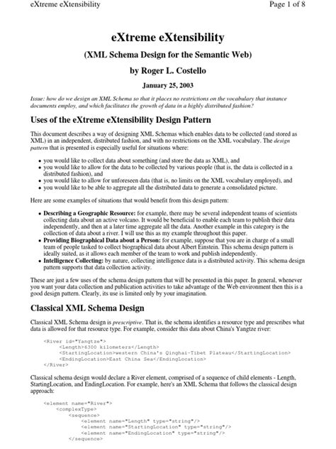 Extreme Extensibility Xml Schema Design For The Semantic Web Pdf Xml Schema Xml