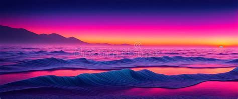 Minimalist Abstract Animated Monochromatic Wave Pattern Background Stock Illustration