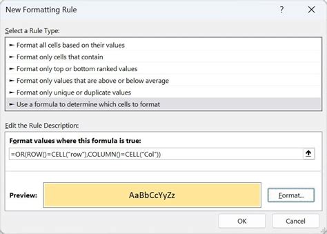 Highlight Row And Column Of Active Cell In Data Automatically Pk An