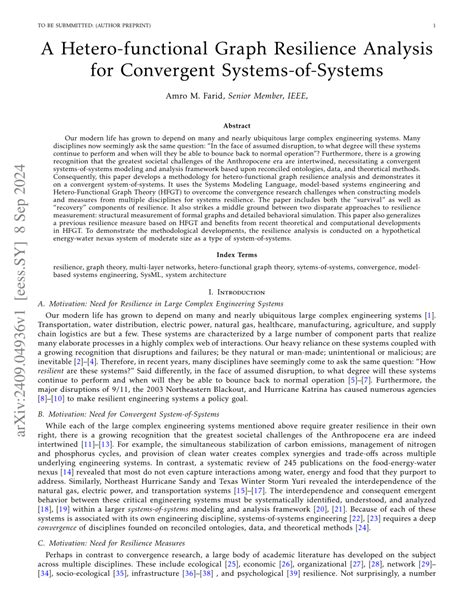 Pdf A Hetero Functional Graph Resilience Analysis For Convergent
