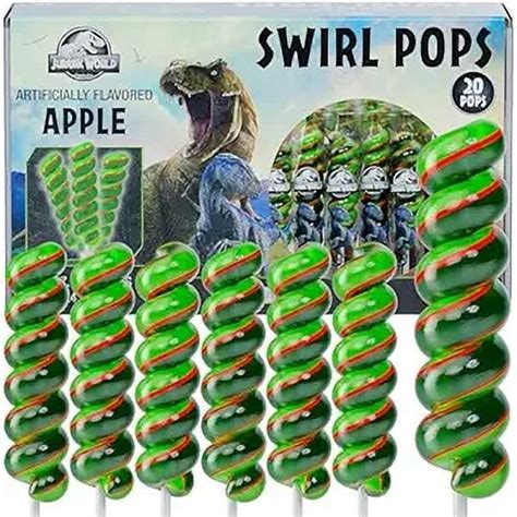 Jurassic World Lollipops Swirl 20pk Jurassic World Candy For Dinosaur