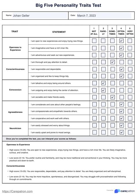 Free Printable Personality Test Free Printable A Z