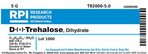 T82000 5 0 D Trehalose Dihydrate 5 Grams