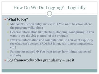 Developer Fundamentals Logging PDF Programming Languages Computing