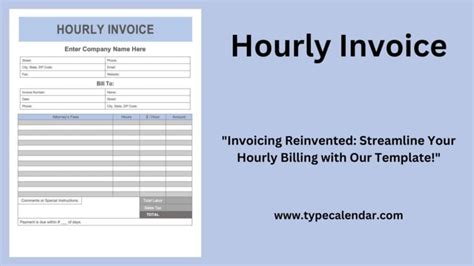 Free Printable Hourly Invoice Templates Excel Word Pdf