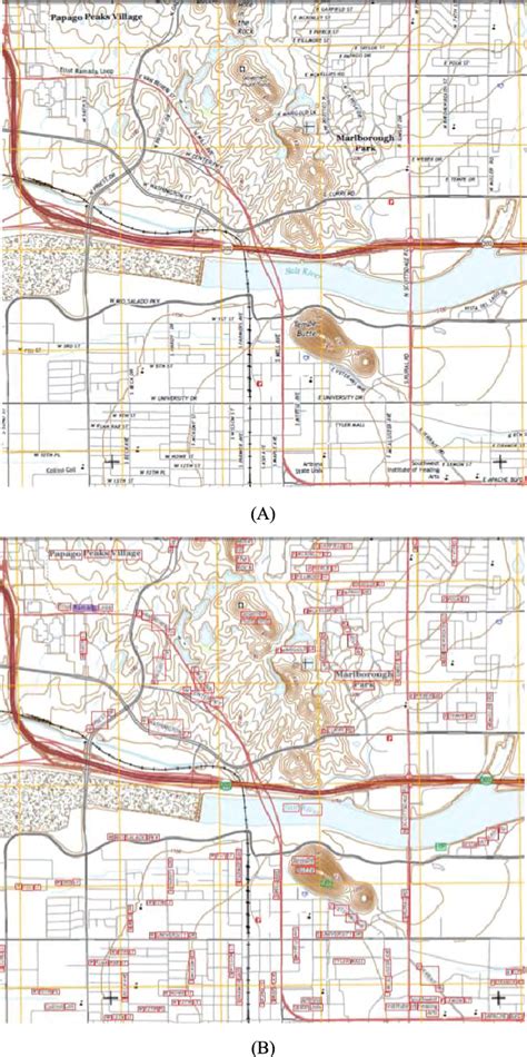 Illustration Of The Detection Results A Original Topographic Map Download Scientific