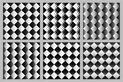 Geometrical Seamless Diagonal Square Pattern Background Design Set Stock Vector Illustration
