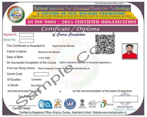 Certificate And Marksheet Sample