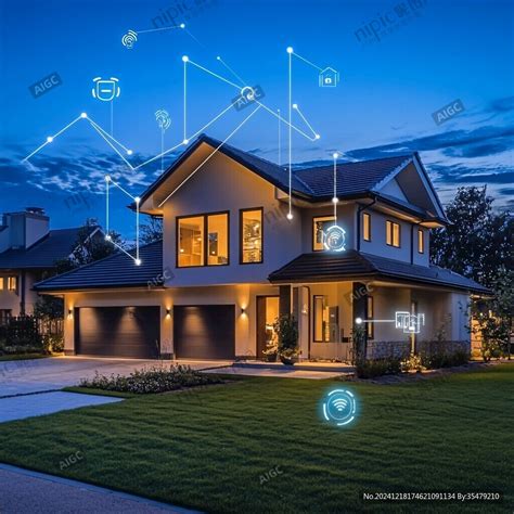 Ai创作图别墅智能控制 人工智能房屋 高端智慧科技住宅 智慧家居设施 智能家居仪表板 科技智能家居 别墅安防 房地产智慧社区 智能家居控制系统 房屋自动化 智能家居新风监控安防 科技住宅 人工