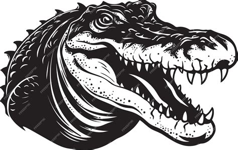 Premium Vector Lurking Predator Vector Black Alligator Icon Sleek