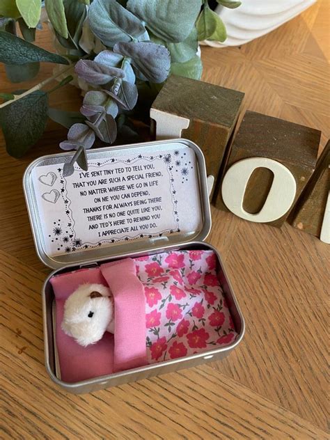 Tiny Friendship Bear Best Friends T Teddy In A Tin Tm Etsy