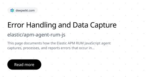 Error Handling And Data Capture Elasticapm Agent Rum Js Deepwiki