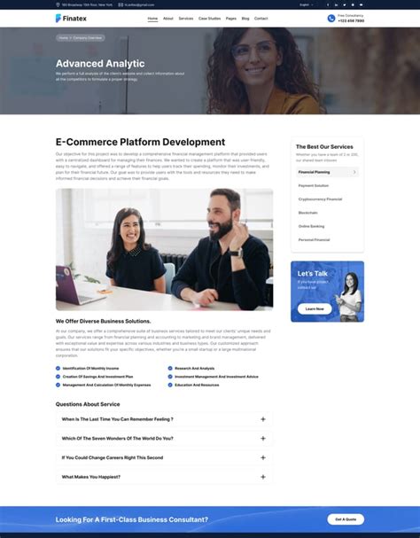 Finatex React Nextjs Finance Consulting Template Site Templates Landing Page Templates Ft
