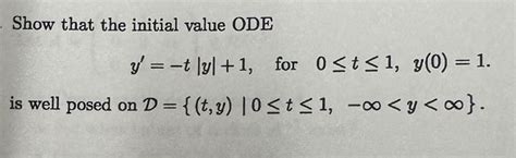 solved show that the initial value odey t y 1 ﻿for