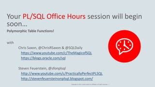 Polymorphic Table Functions In SQL PPT