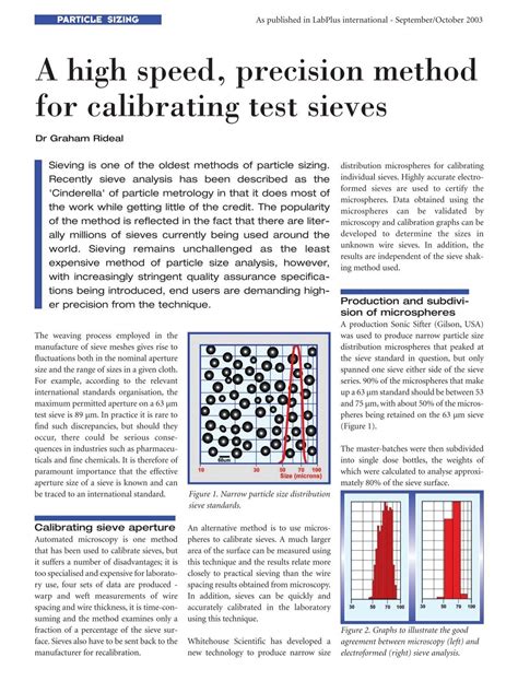 A High Speed Precision Method For Calibrating Lab International