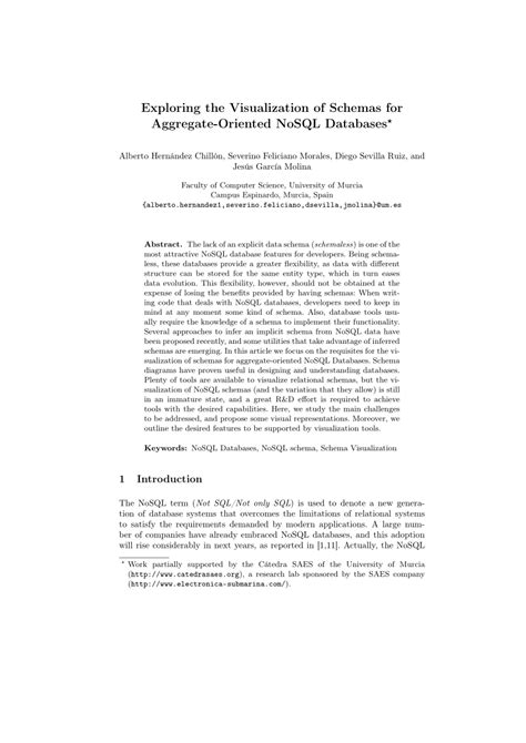 Pdf Exploring The Visualization Of Schemas For Aggregate Oriented