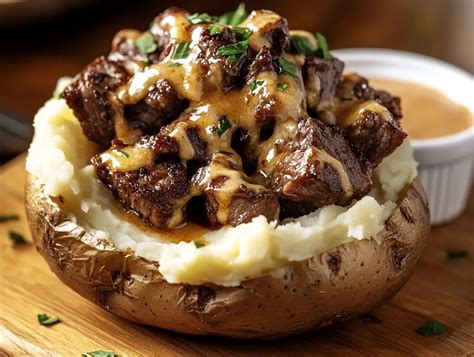 Loaded Baked Potato With Steak Richspoon