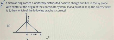 [answered] 2 a circular ring carries a uniformly distributed positive