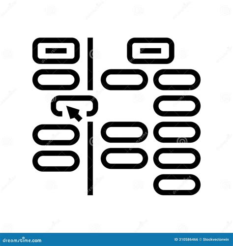 Card Sorting Ux Ui Design Line Icon Vector Illustration Stock Vector