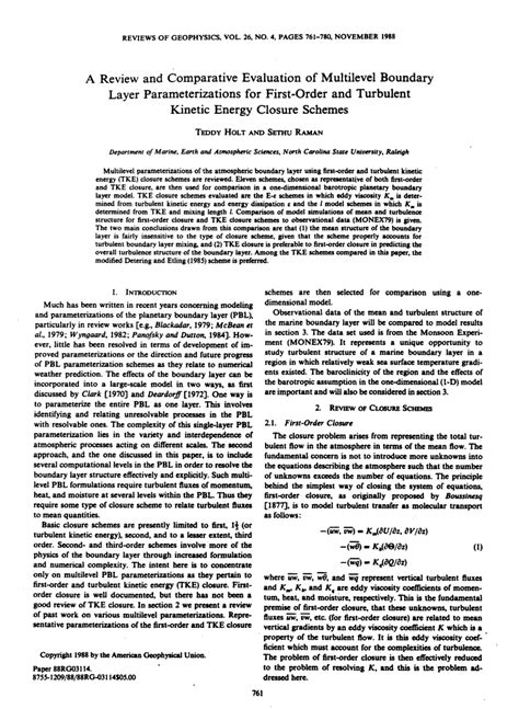 Pdf A Review Of Comparative Evaluation Of Multilevel Boundary Layer