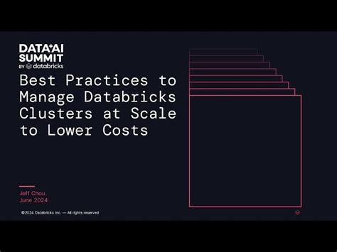 Free Video Best Practices To Manage Databricks Clusters At Scale To