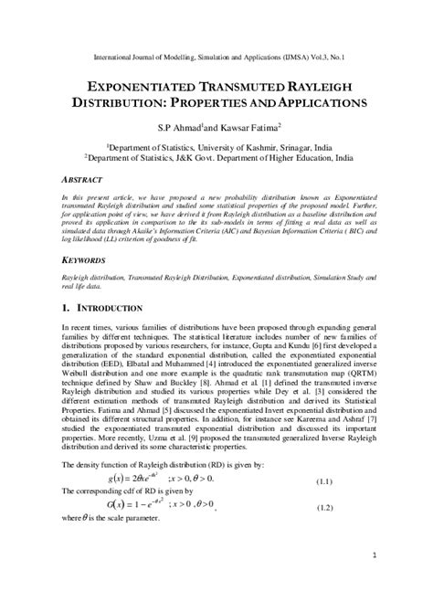 Pdf Exponentiated Transmuted Rayleigh Distribution Properties And