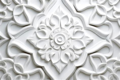 Premium Ai Image 3d White Islamic Texture Background