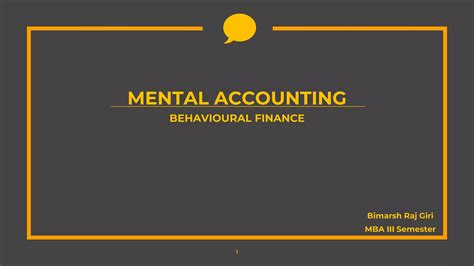 Mental Accounting Behavioral Finance Pptx