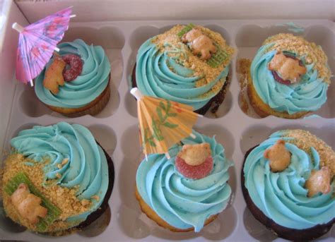 Pin By Rachel Schwan On Birthday Beach Cupcakes Beach Theme Cupcakes Summer Themed Cupcakes