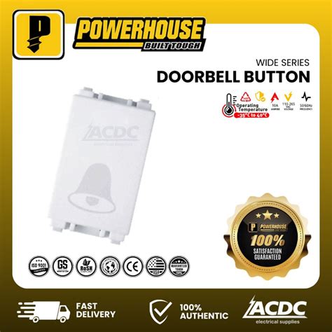 Door Bell Push Button Switch Powerhouse Electric 24mm 250v 10a Lhwd