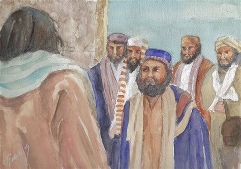 Jesus And The Pharisees Print Christian Art Print Jesus Art Bible