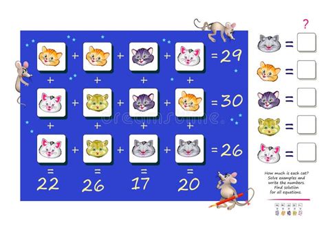 Mathematical Logic Puzzle Game For Smartest How Much Is Each Cat