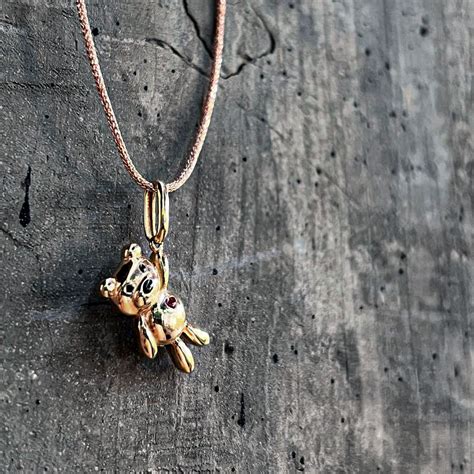 خرید آنلاین و قیمت آویز گردنبند طلا 18 عیار زنانه مدل خرس تدی عاشق