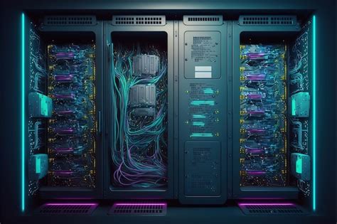 Premium Photo Rack Housing Server Data Storage Hardware The Equipment In The Data Center Is