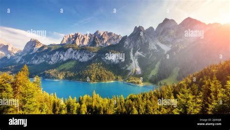 Fantastic Azure Lake Vorderer Gosausee Picturesque Scene
