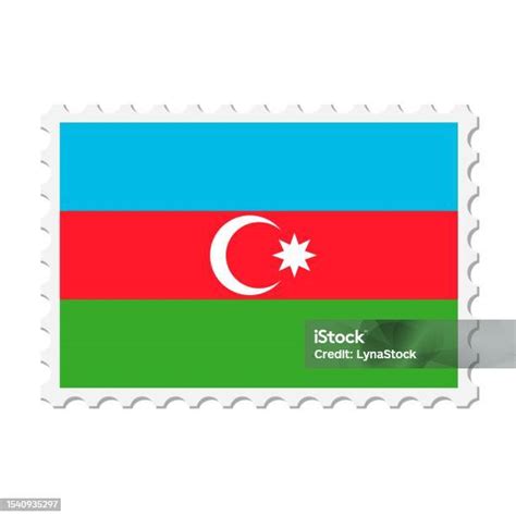 아제르바이잔 우표 흰색 배경에 분리된 아제르바이잔 국기가 있는 엽서 벡터 그림 고무도장에 대한 스톡 벡터 아트 및 기타 이미지 고무도장 국기 기 Istock
