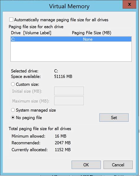 Windows Set Paging File To None In Cli Stack Overflow