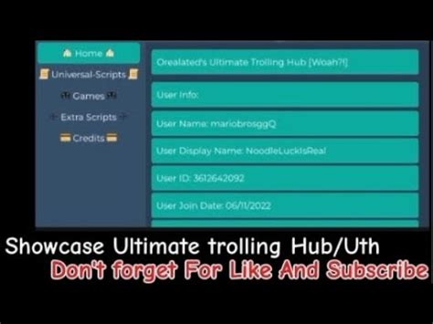 Showcase Ultimate Trolling Hub YouTube