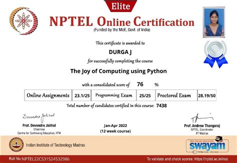 Durga J On Linkedin Pythonprogramming Nptel Achievementunlocked