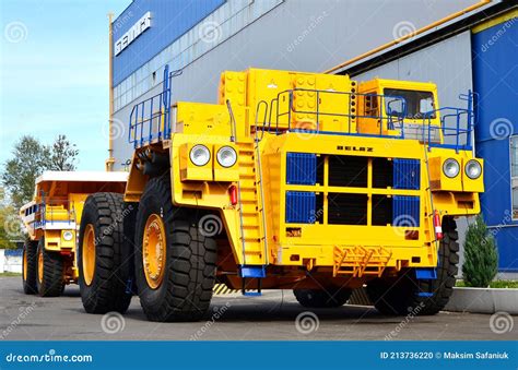 Huge Dump Trucks In An Open Pit Copper Mine Editorial Photo