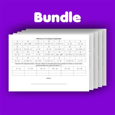 Gcse Algebra Codebreaker Worksheet Bundle Andy Lutwyche