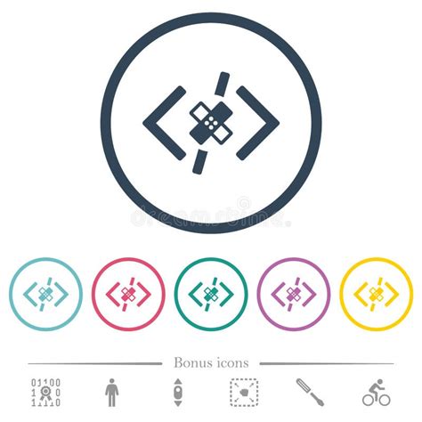 Software Patch Flat Color Icons In Round Outlines Stock Vector Illustration Of Procedures